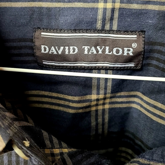 David Taylor | Shirts | David Taylor Mens Large Ash Blue With Tan Black ...